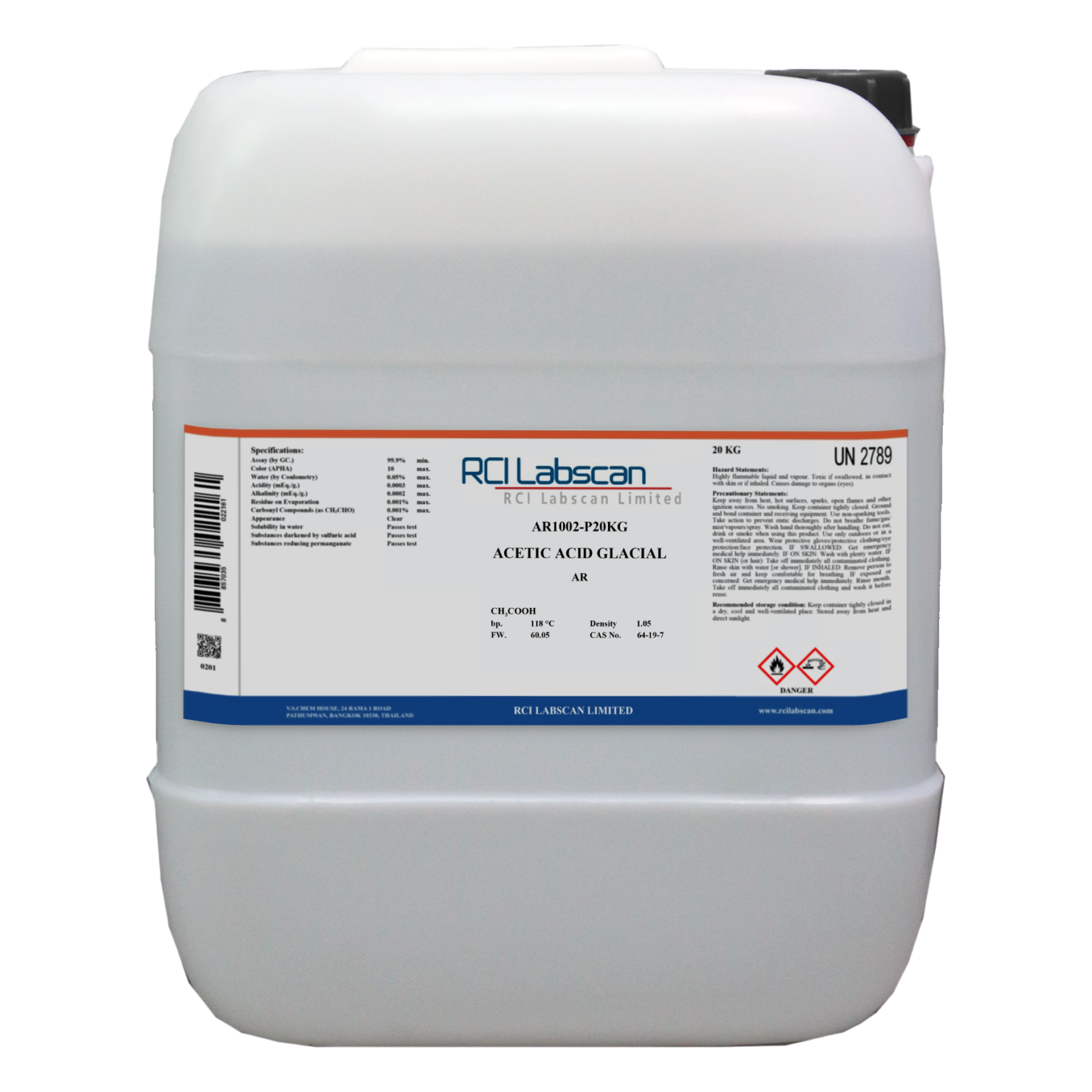 Acetic Acid Glacial, AR - RCI LABSCAN LIMITED (EN)