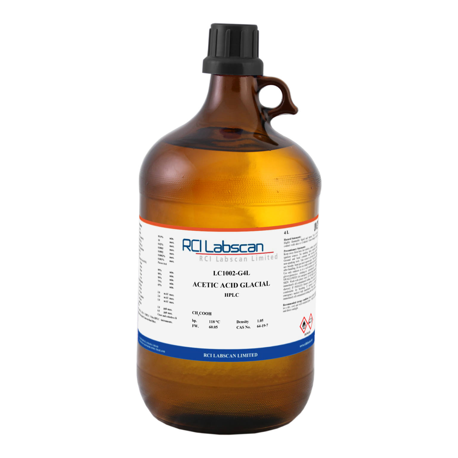 Acetic Acid Glacial, HPLC - RCI LABSCAN LIMITED (EN)
